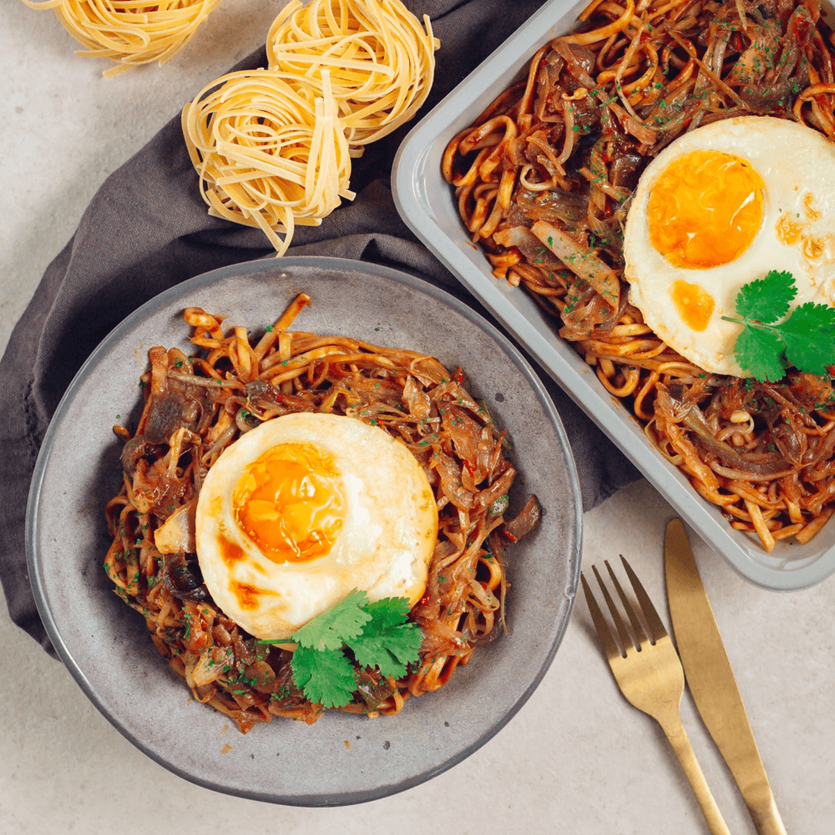 Pad thaï et œuf au plat